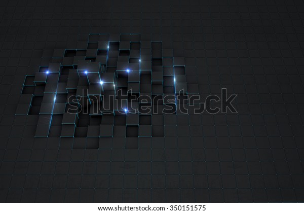 Abstract Black Three Dimension Blocks Background Stock Illustration ...