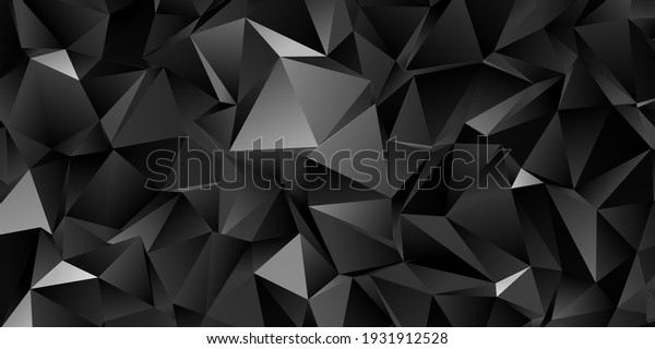 Abstract Black Triangle Background Low Poly Stock Illustration ...