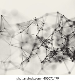 Abstract Black White Background Triangular Particles Stock Illustration ...