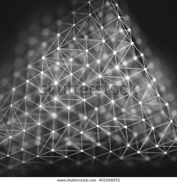 Abstract Black White Background Triangular Particles Stock Illustration ...