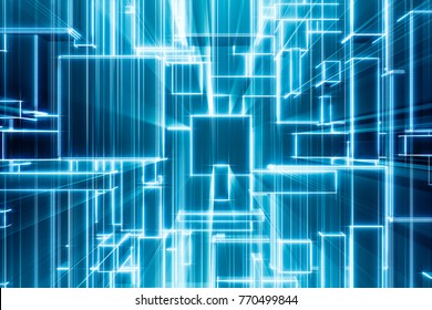 Abstract Blocks Background Light Line 3d Stock Illustration 765244984 ...