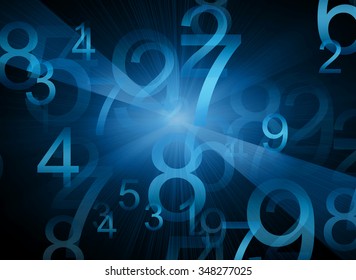Abstract Blue Background Numbers Rays Stock Illustration 348277025 ...