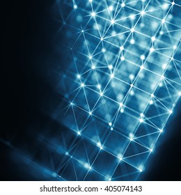 Abstract Blue Background Triangular Particles Stock Illustration ...