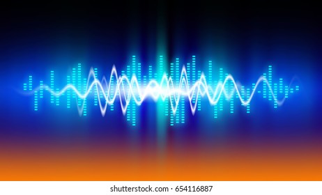 Sound Waves Oscillating Glow Light Abstract Stock Vector (Royalty Free ...