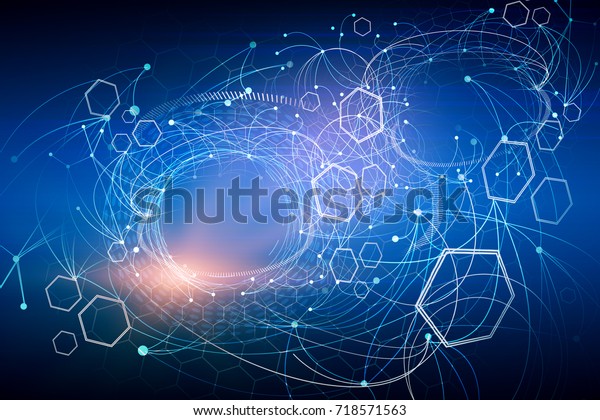 Abstract Blue Digital Backdrop Technology Innovation Stock Illustration ...