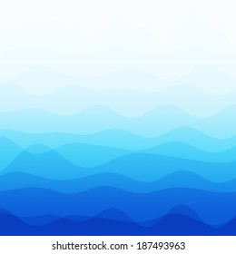 Blue Water Wave Line Deep Sea Stock Vector (Royalty Free) 1896647599