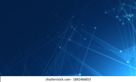 Réseau informatique abstrait bleu polygone avec : illustration de stock ...