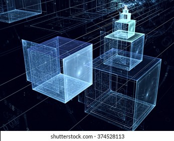 Abstract Blue Technology Background Computergenerated Image Stock ...