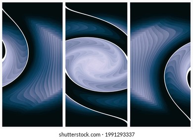 Abstract Blue Triptych Set Three Banners Stock Illustration 1991293337 ...