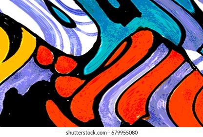 Hugging Couple Abstract Style Handdrawn Raster Stock Illustration ...
