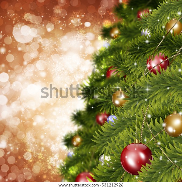 Abstract Bright Winter Tree Background Snow Stock Illustration 531212926