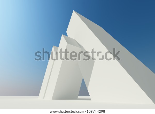 Abstract Building White Structure Stock Illustration 109744298