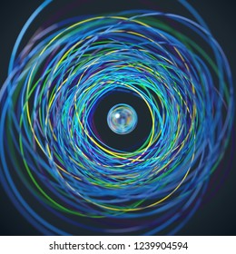 Abstract Circular Shape Sphere Pass Through Stock Illustration ...