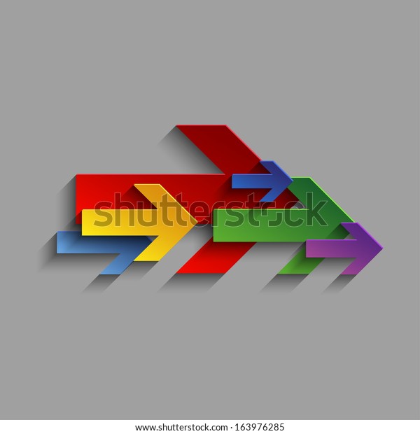 Abstract Colored Arrows Pointing Right Stock Illustration 163976285 ...