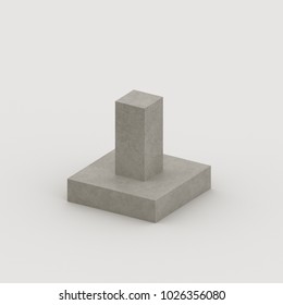 Abstract Concrete Column Footing 3d Rendering Stock Illustration 1026356077