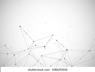 Abstract Connect Dots Polygonal Background Technology 库存矢量图（免版税 ...