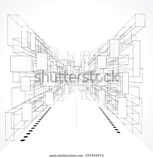 Abstract Construction Perspective Background Suitable Interior Stock ...