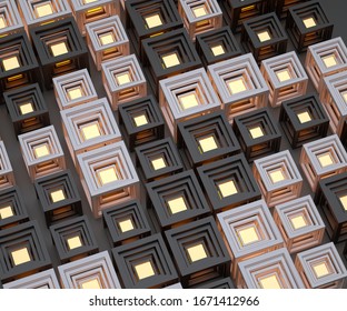 Abstract Cube Stepsblack White Shape 3d Stock Illustration 1671412966 ...