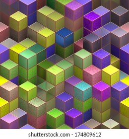 Abstract Cubes Seamless Background Stock Illustration 174809612 ...