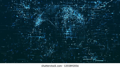 Abstract Digital Data Background Stock Illustration 1355892056 ...