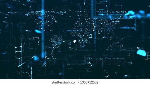 Abstract Digital Data Background Stock Illustration 1358912582 ...