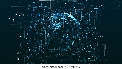 Abstract Digital Data Background Stock Illustration 1373948285 ...