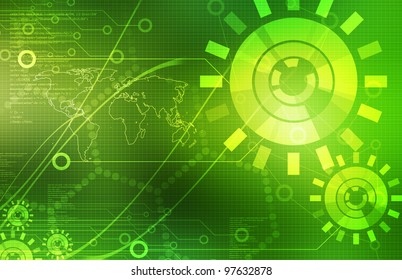 Abstract Digital Green Background Stock Illustration 97632878 ...