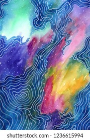 Abstract Drawn Space Stock Illustration 1236615994 | Shutterstock