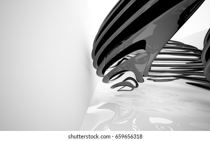 Abstract Dynamic White Interior Black Smooth Stock Illustration ...