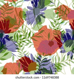 Seamless Floral Pattern Medieval Background Watercolor Stock ...