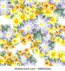 Watercolor Bright Summer Pattern Yellow Blue Stock Illustration ...
