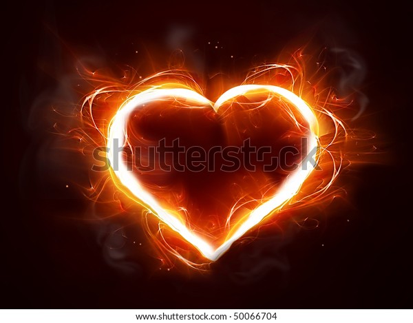 Abstract Fire Heart Stock Illustration 50066704