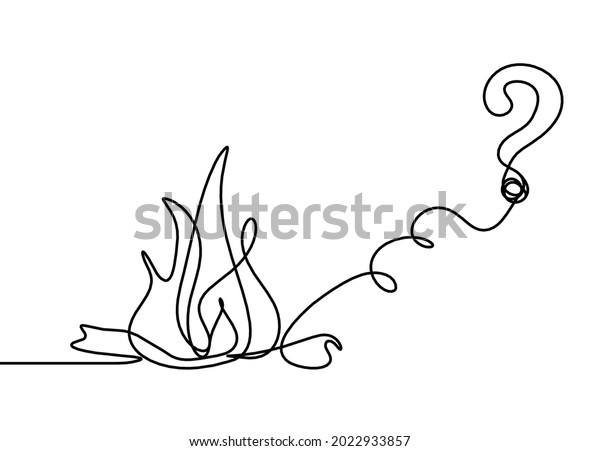 Abstract Fire Question Mark Line Drawing Stock Illustration 2022933857 ...