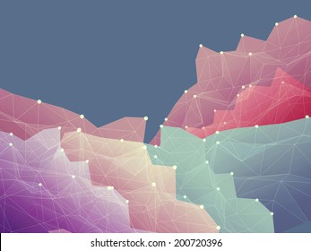 Abstract Form Data Colorful Polygon Wireframe Stock Illustration ...