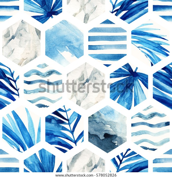 Abstract Geometric Seamless Pattern On Light Stock Illustration ...