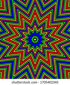 Abstract Geometric Star Pattern Optical Illusion Stock Illustration ...