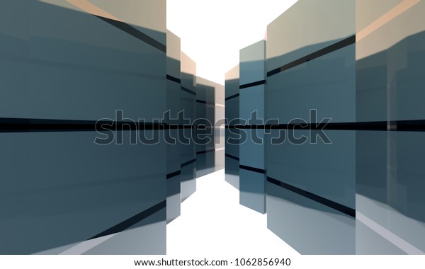 Abstract Glossy Corridor Shape Perspective 3d Stock Illustration ...