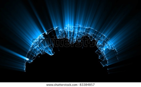 Abstract Glowing World Map Stock Illustration 83384857 | Shutterstock