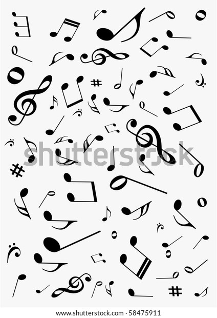 Abstract Gray Background Music Notes Stock Illustration 58475911 ...