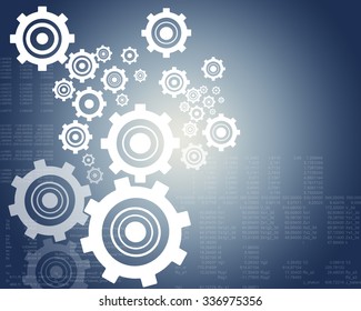 Abstract Grey Background Cogs Numbers Stock Illustration 336975356 ...