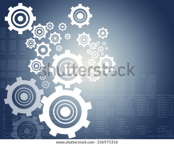 Abstract Grey Background Cogs Numbers Stock Illustration 336975356 ...