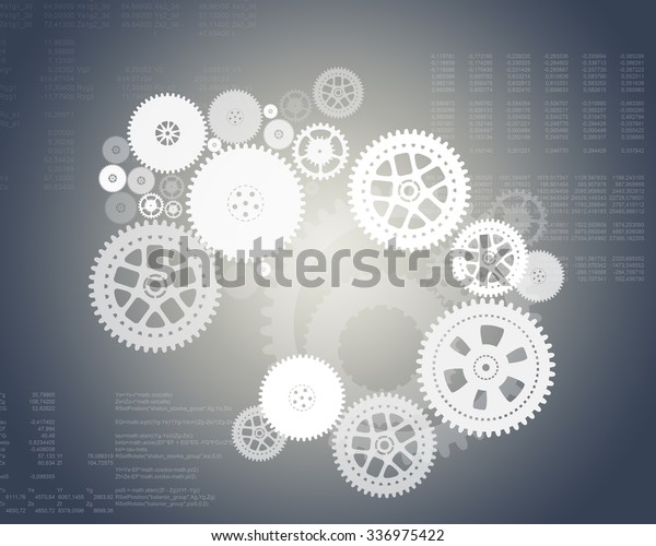 Abstract Grey Background Cogs Numbers Stock Illustration 336975422 ...
