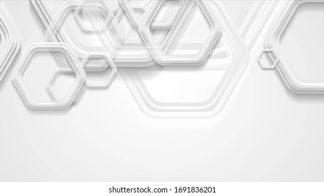 Abstract Grey Tech Background Hexagons Stock Illustration 1691836201 ...