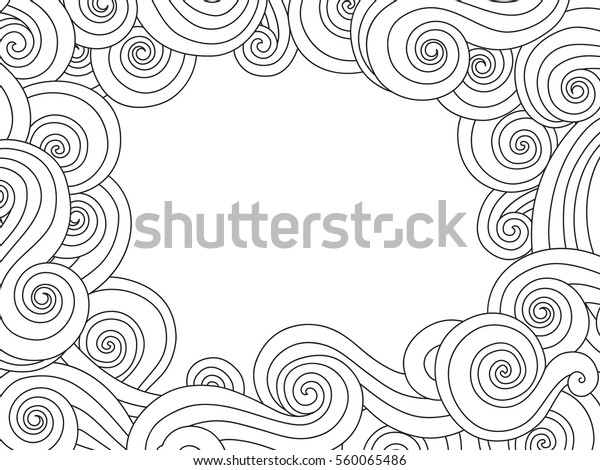 Abstract Hand Drawn Frame Border Outline 스톡 일러스트 560065486 | Shutterstock