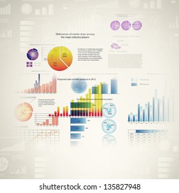 Abstract High Tech Background Graphs Diagrams Stock Illustration ...