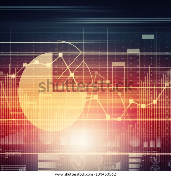 Abstract High Tech Background Graphs Diagrams Stock Illustration ...