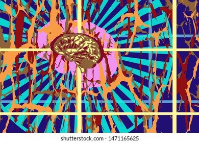 Abstract Image Human Brain Thoughts Perception Stock Illustration ...