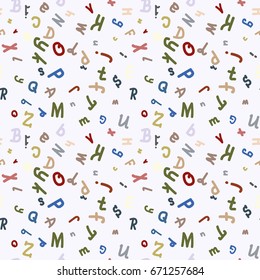 Abstract Letters Seamless Pattern Backdrop Letters Stock Illustration ...
