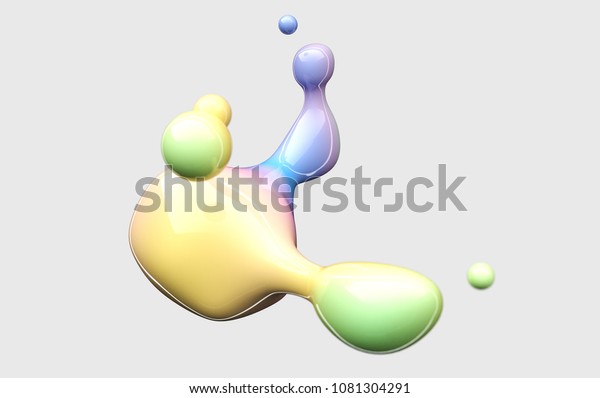 Abstract Liquid Form Drop 3d Render Stock Illustration 1081304291 ...