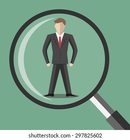 Abstract Man Without Face Under Magnifying Stock Vector (Royalty Free ...